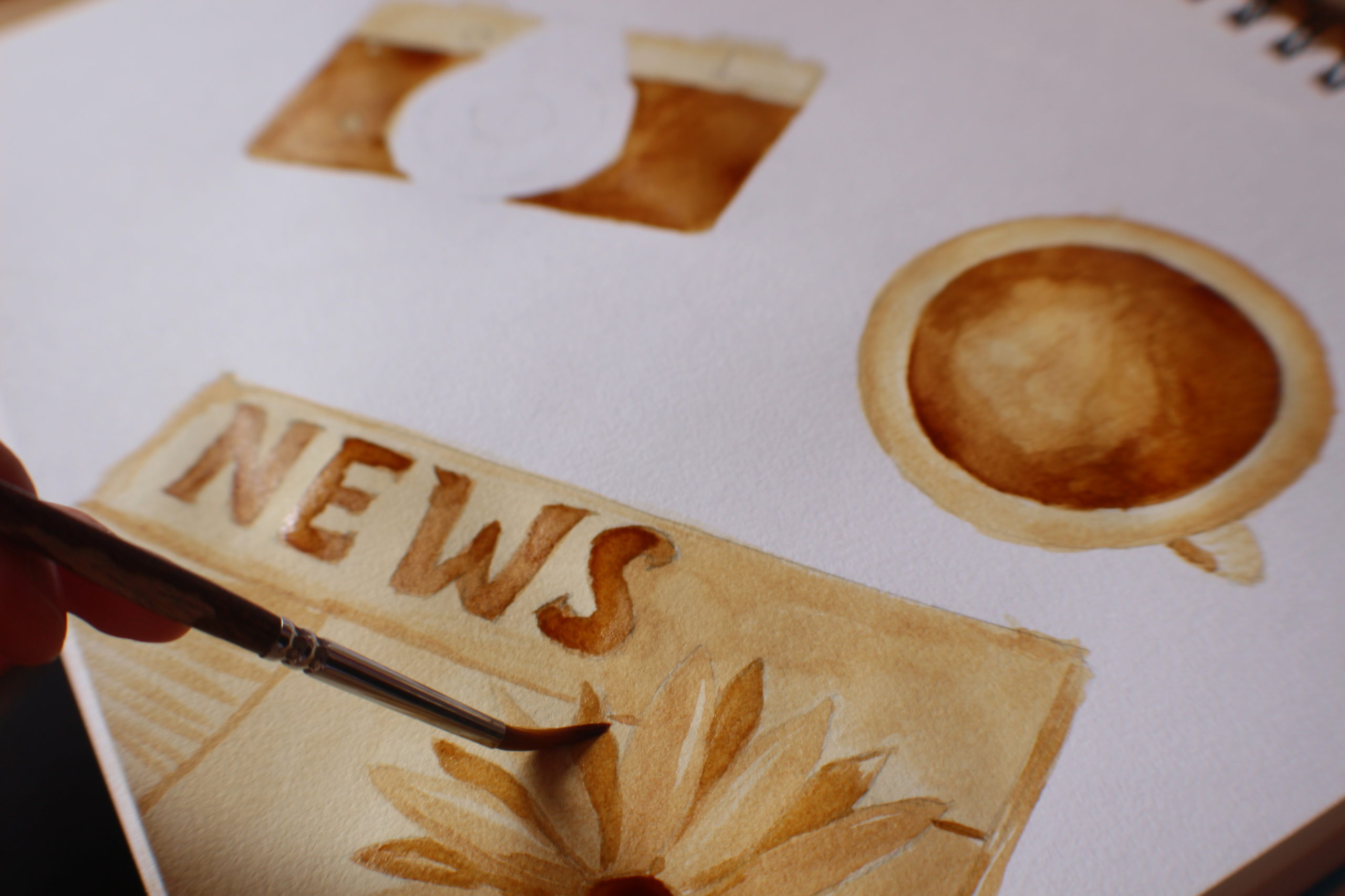 Coffee Art - How to paint using coffee as a medium!